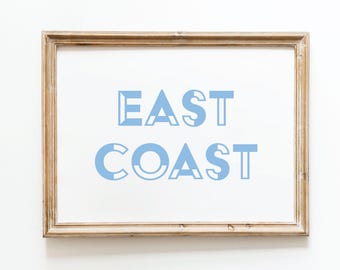 East Coast Print, Digital Print, Dorm Room Art, Wall Art, Coastal Print ...