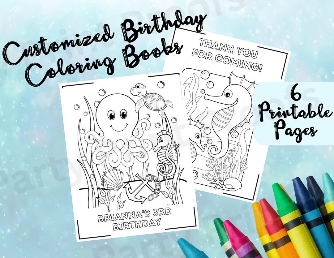 Under the Sea Coloring Pages, Birthday Party Favors, Kids' Activity ...