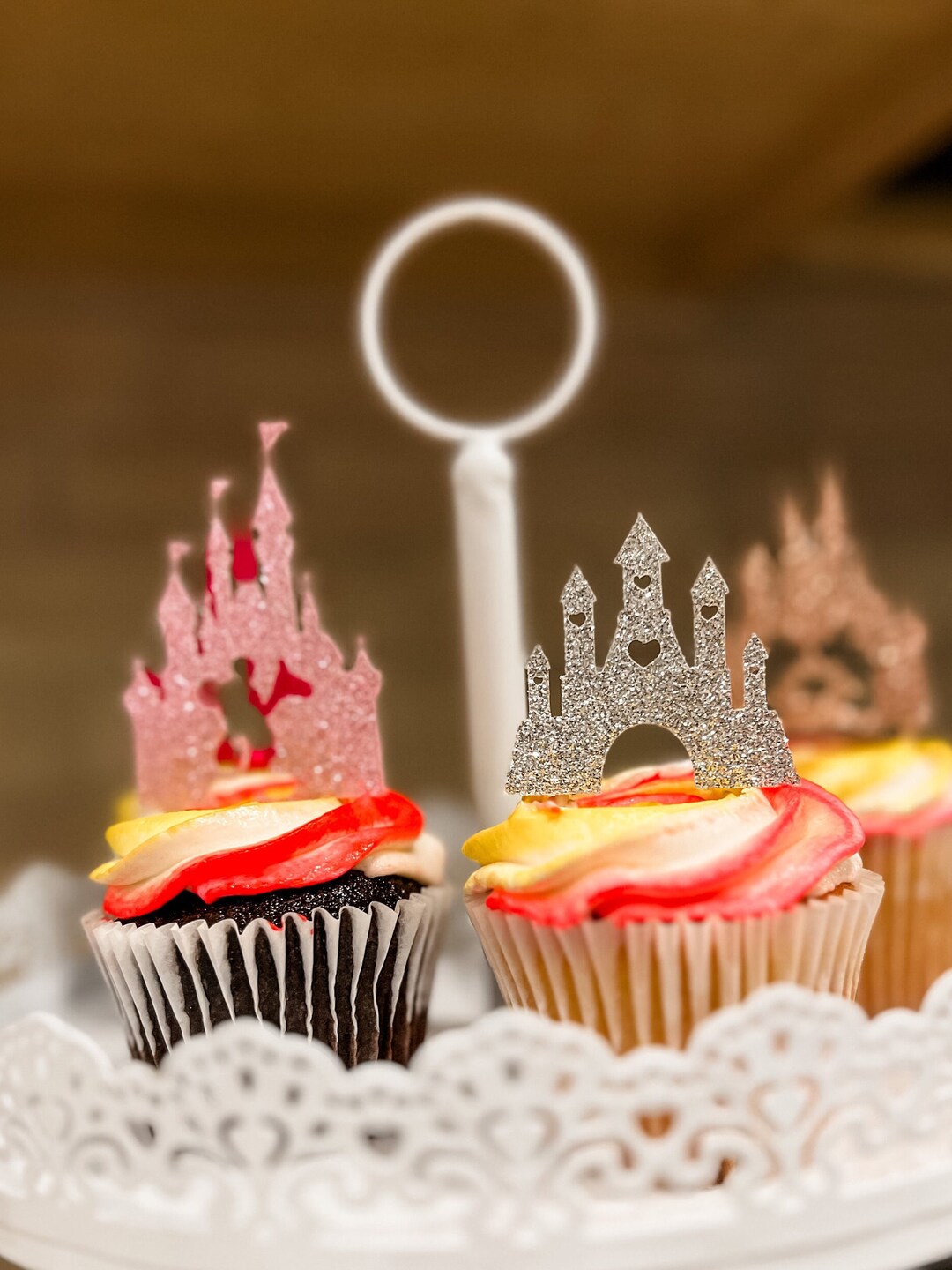 Princess Castle Cupcake Toppers Disney Princess Princess - Etsy