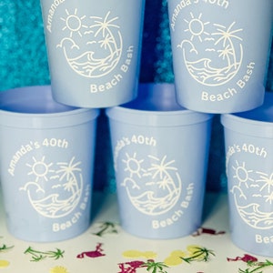 Tropical Bachelorette Party Cups: 30A Coastal Celebration, Custom ...