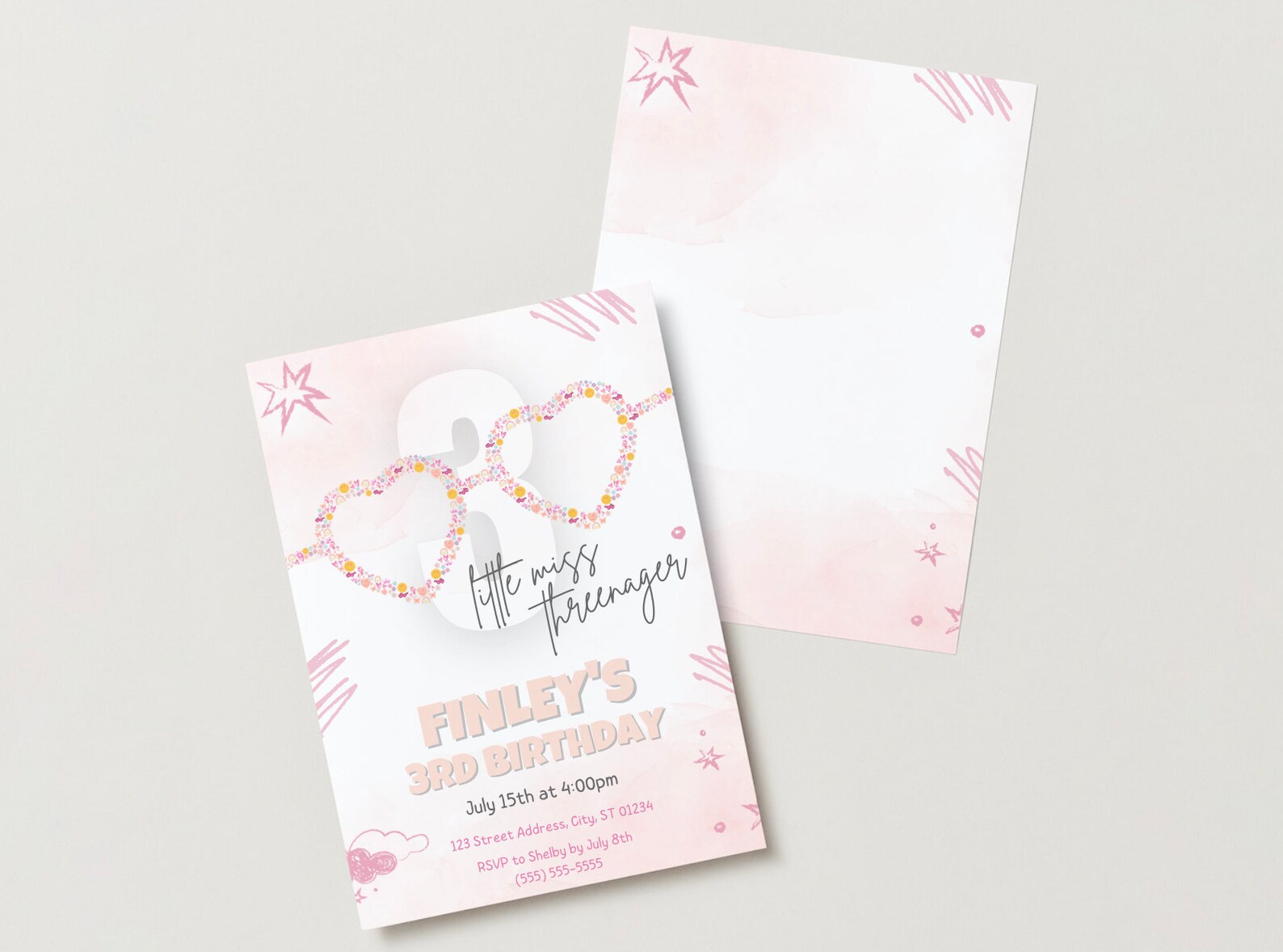 Threenager Birthday Invitation 3rd Birthday Toddler - Etsy