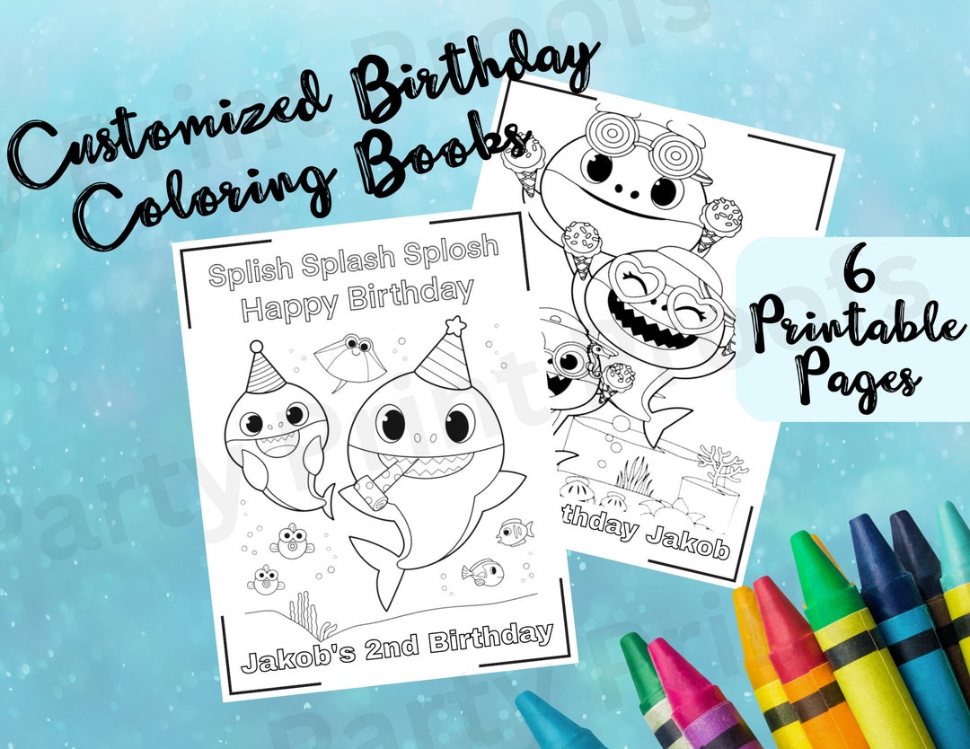Baby Shark Coloring Pages, Birthday Party Favors, Kids Activity Page ...