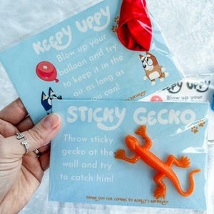 Keepy Uppy, Sticky Gecko, Bluey Party Decor, Toddler Party Favors, Dog ...
