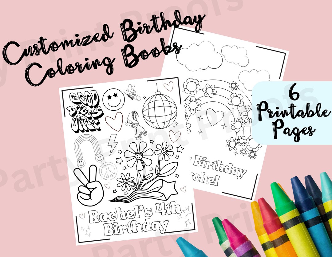 Groovy Birthday Coloring Pages | Birthday Party Favors | Kids' Activity ...