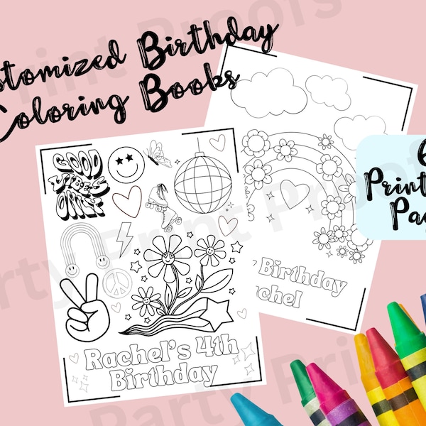 Two Groovy Coloring Pages - Etsy