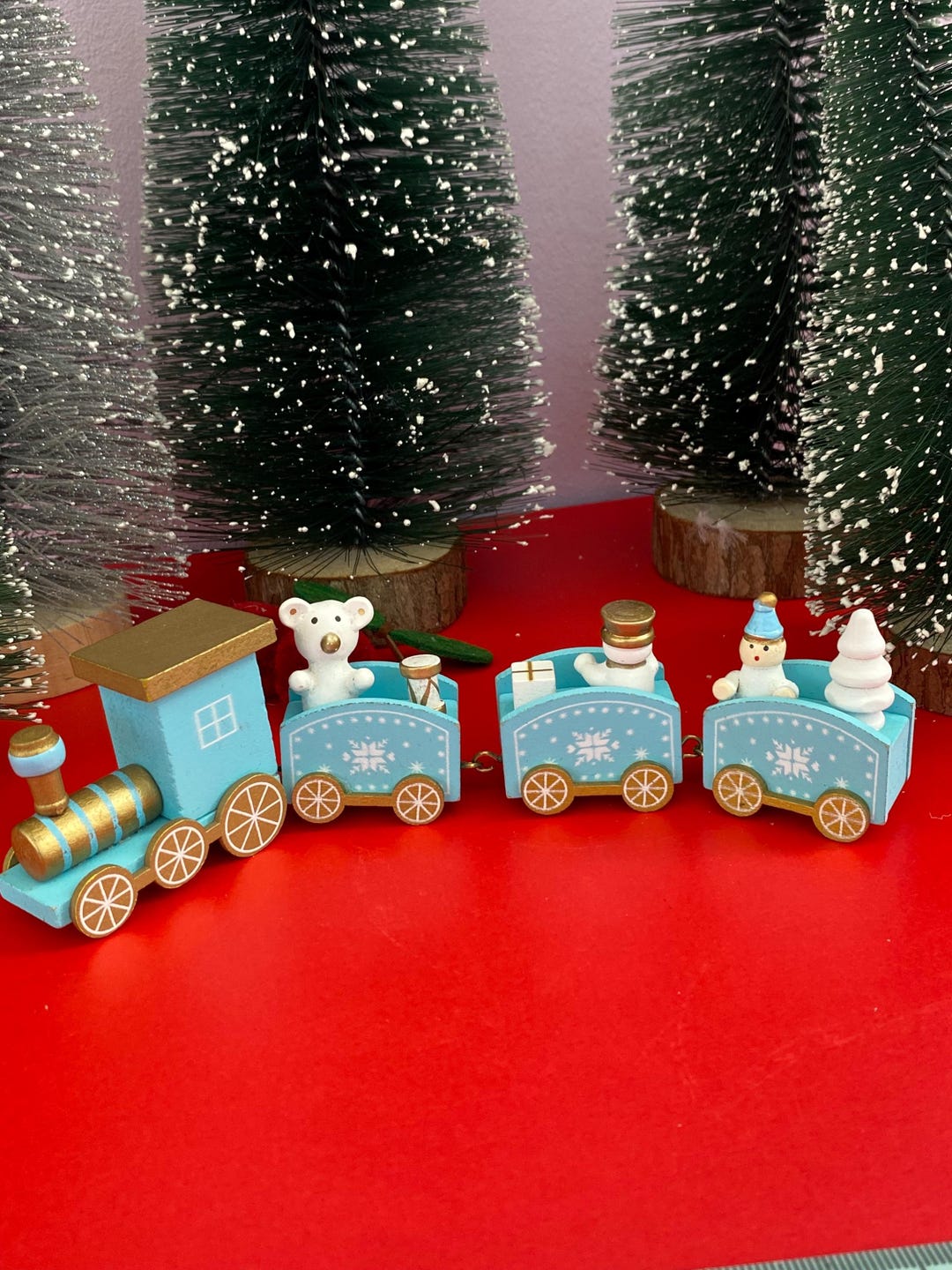 Tiffany Blue Wooden Train Decoration - Etsy