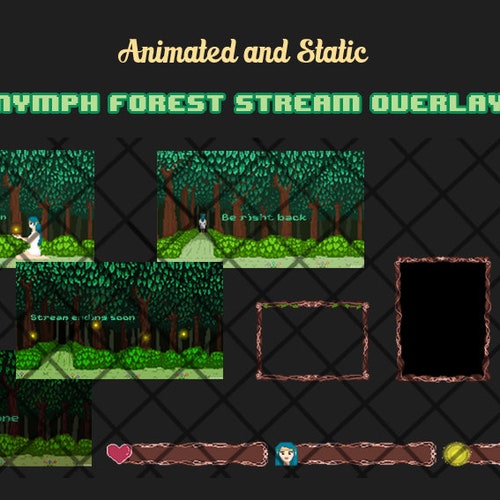 Retro Pixel Fairy Nymph Forest Twitch Overlay Set Animated - Etsy