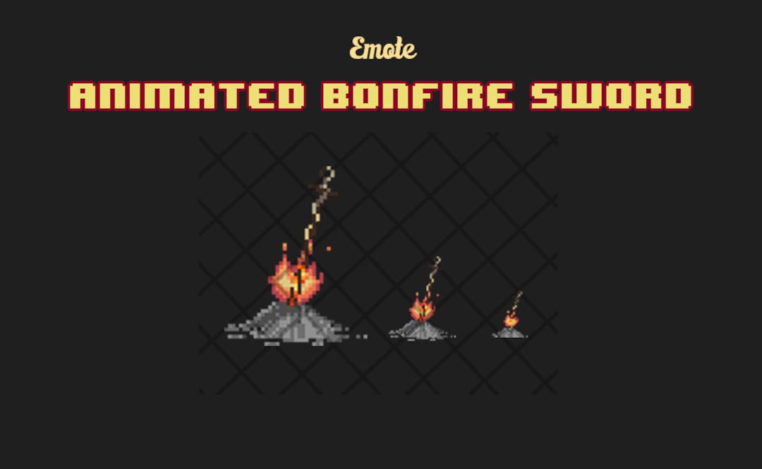 Retro Pixel Animated DS Bonfire Sword Twitch Emote - Animated Emote ...