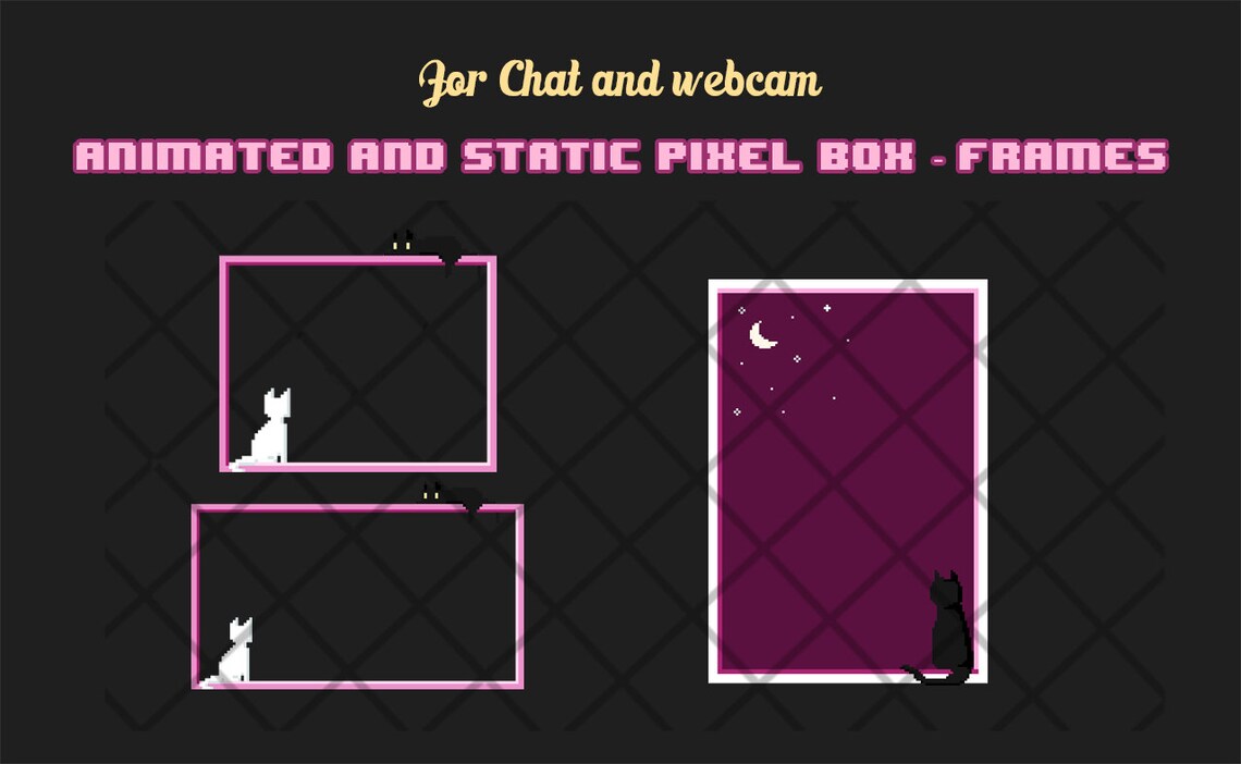 Retro Pixel Cats House Twitch Overlay Set Animated Starting - Etsy