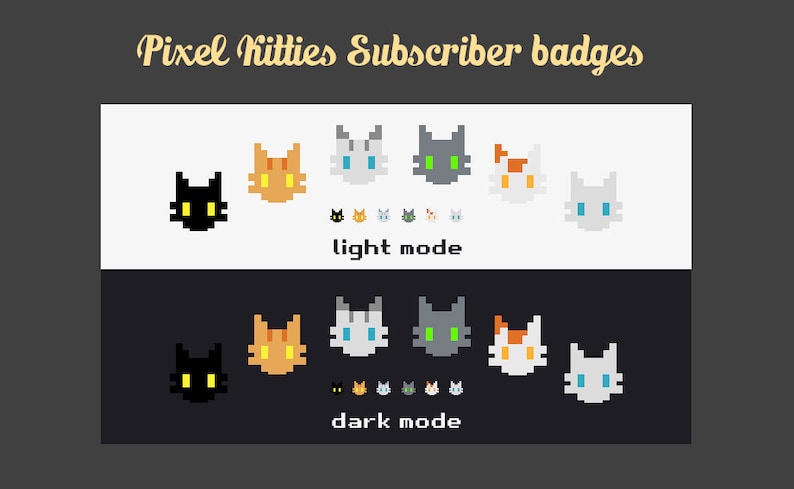 Pixel Kitties Kitty Cat Twitch Sub Badges Subscriber Etsy