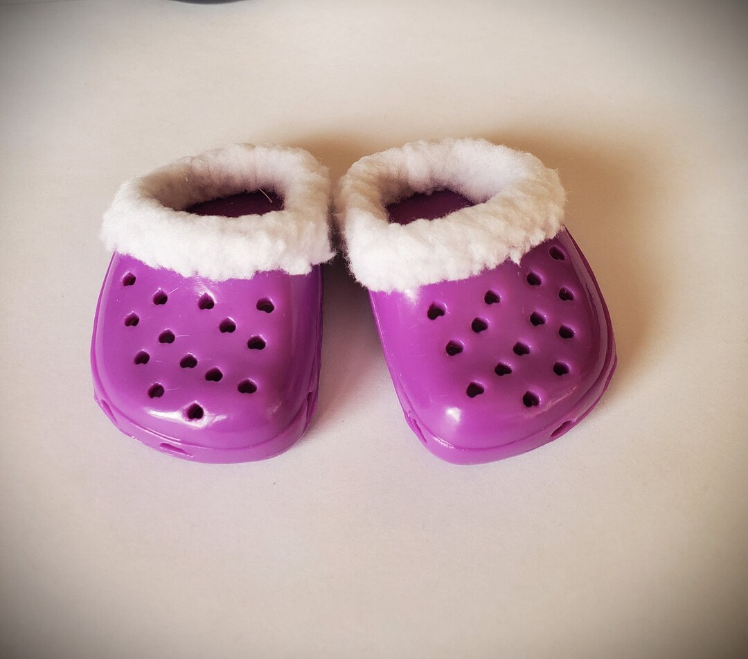 Purple Fur Trim Clogs for Dolls Bears or Decorations. Doll - Etsy