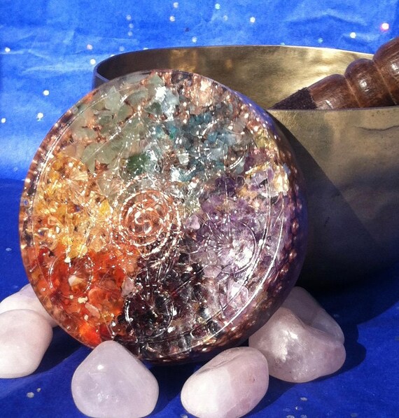Sacred Geometry Chakra Stone Orgone Disc Reiki Energy | Etsy