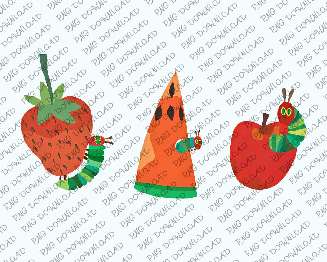 The Very Hungry Caterpillar Fruit Ensemble Cute Png the - Etsy