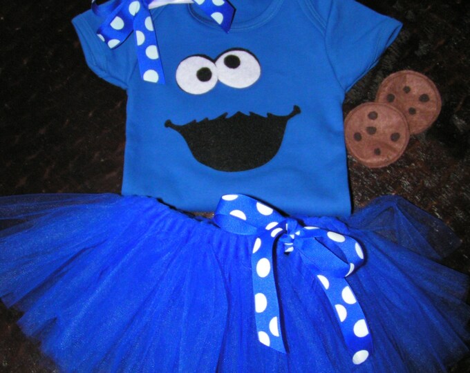 Baby Cookie Monster Costume With Body Suit, Tutu and Hairbow - Etsy