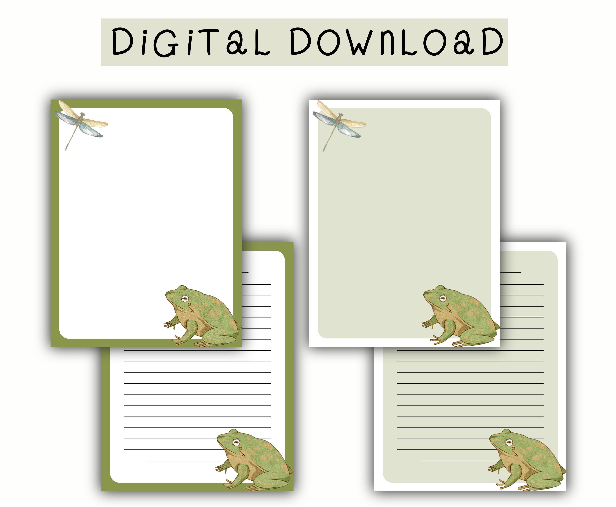 Printable Stationery Set US Letter Size PDF, Instant Download ...