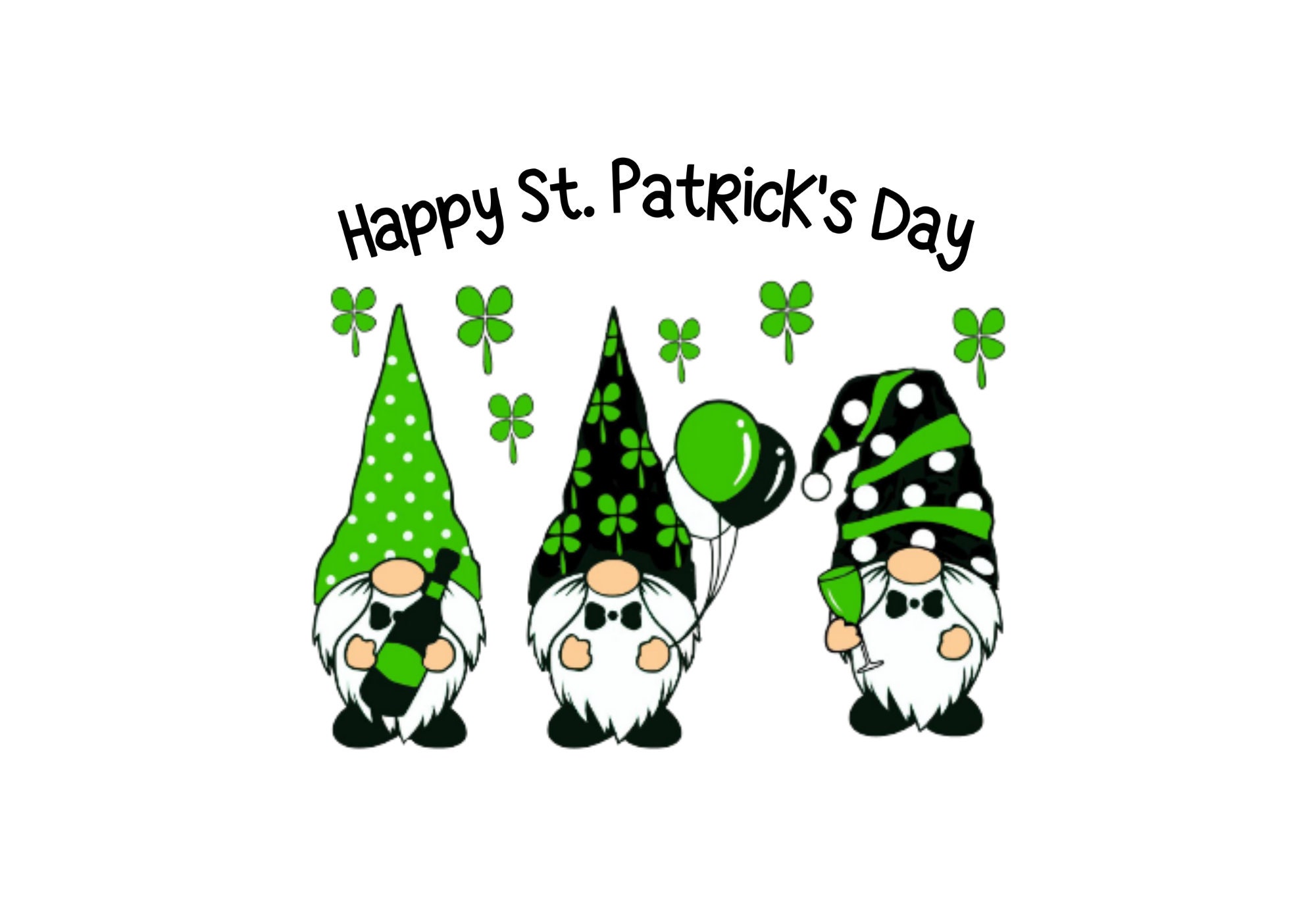 Happy St. Patrick's Day PNG, Celebrating Gnomes Instant Download, Irish ...