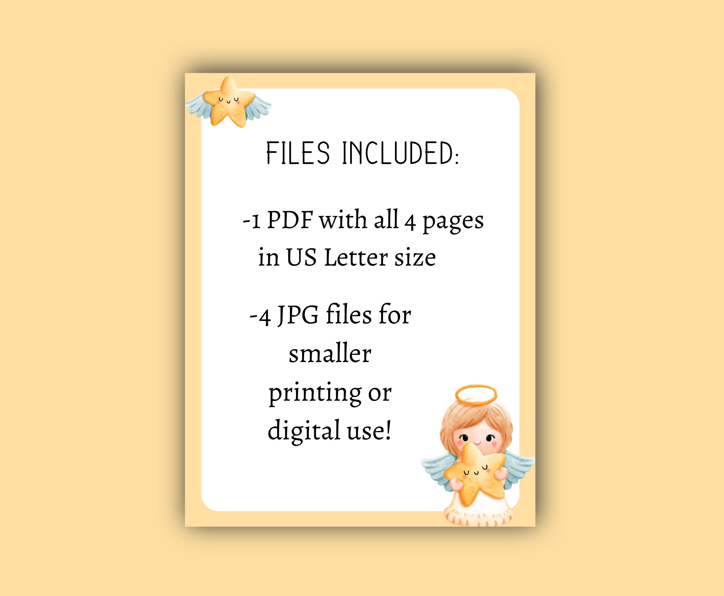 Printable Stationery Set US Letter Size PDF, Instant Download ...