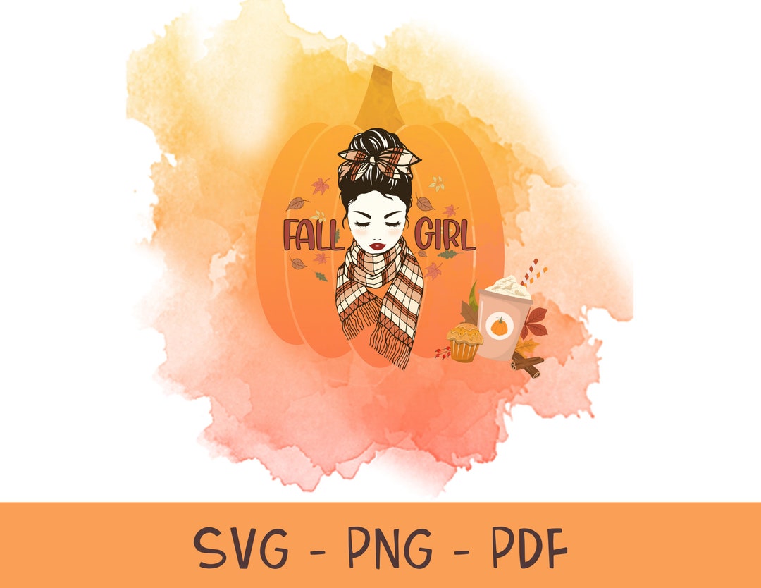 Fall Girl Watercolor Clipart Halloween Autumn September October PNG PDF ...