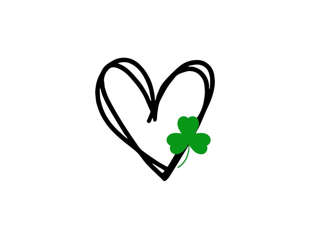 Shamrock Heart PNG + PDF, Irish Shamrocks St. Patrick's Day Instant ...