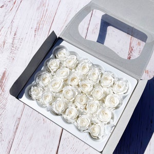 Pure White Qty 24 Vivian Rose Preserved Rose White Rose Dried Preserved ...