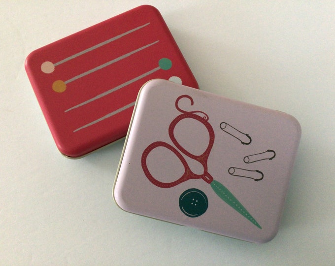 Pins or Scissors Tin Motif From Paper and Cloth for Moda - Etsy