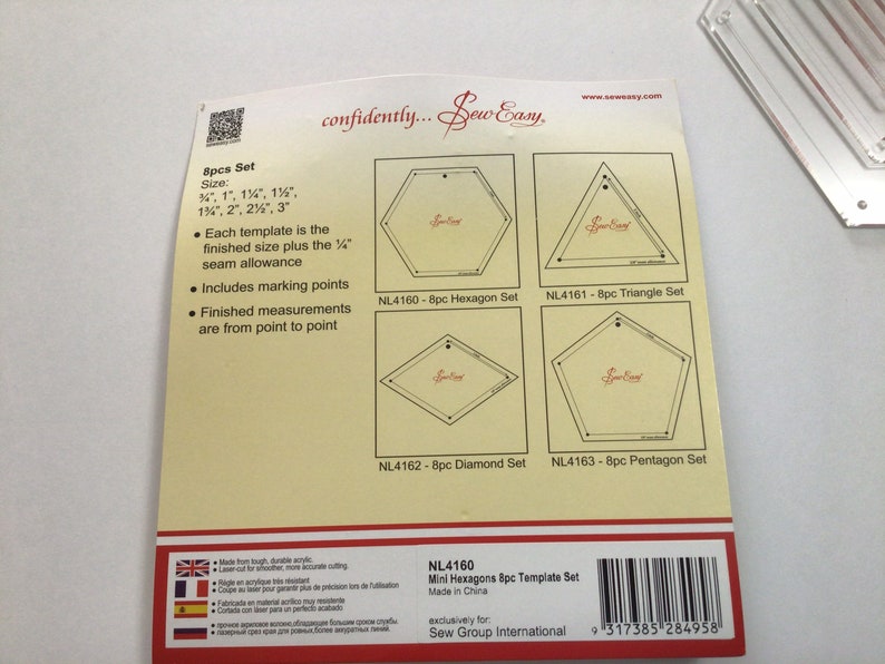 Hexagon Template Set of 8 by Sew Easy - Etsy