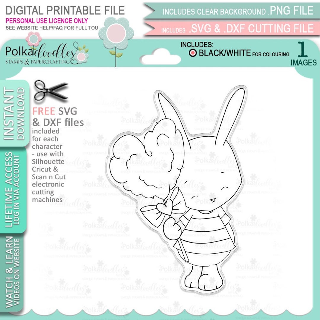 Cute Digital Stamp Printable Clipart for Cards, Cardmaking, Craft ...