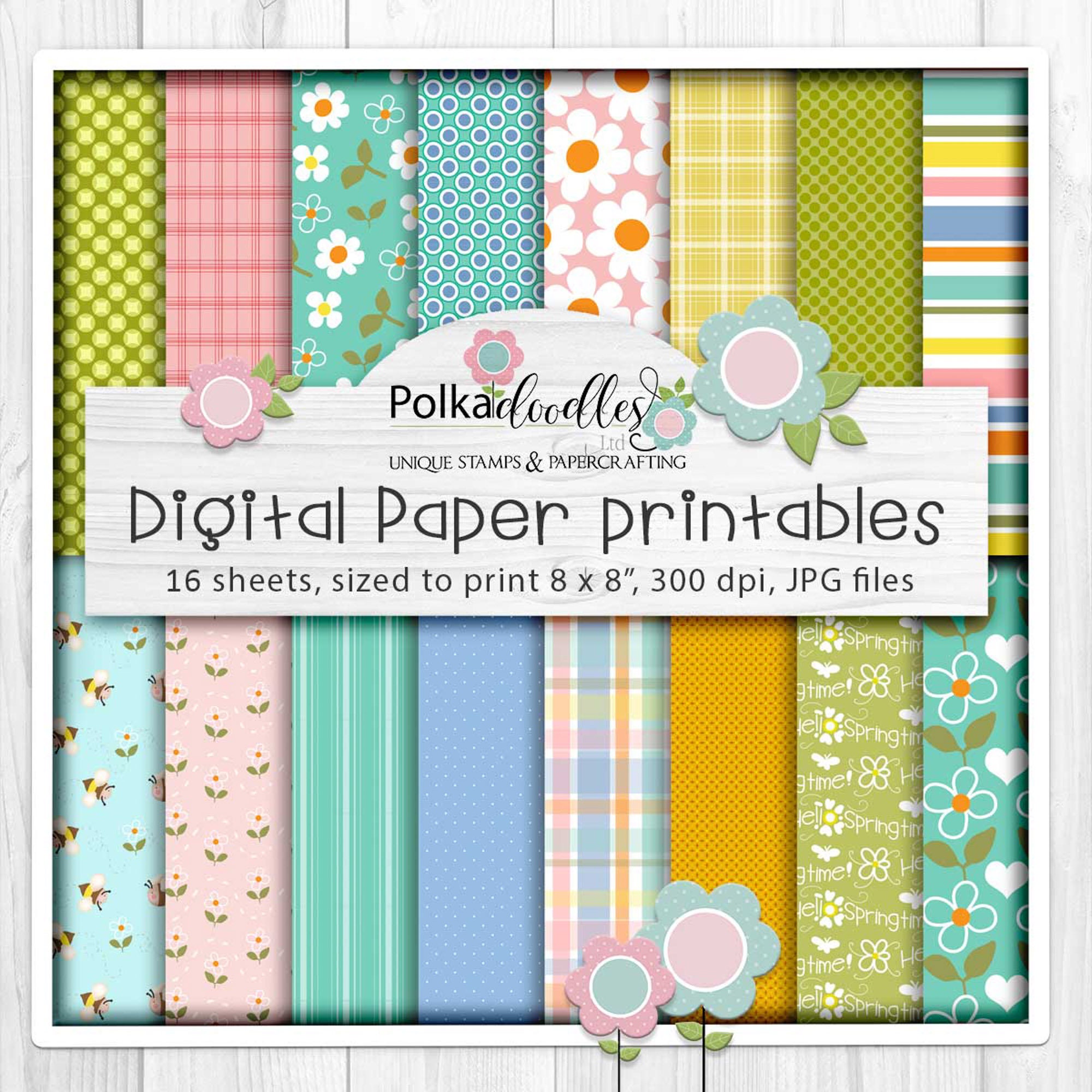 Spring Printable Paper Patterns Bundle Printable Patterned Paper for ...
