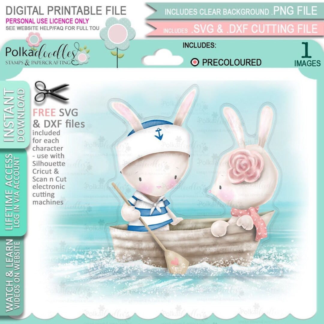 Cute Digital Stamp Printable Clipart for Cards, Cardmaking, Craft ...