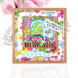 Spring Flower Plants Gnome (colour) - Cute Digital Stamp Printable ...
