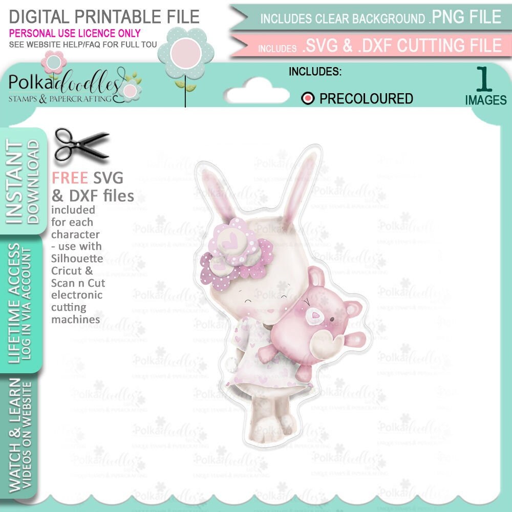 Cute Digital Stamp Printable Clipart for Cards, Cardmaking, Craft Hugs ...