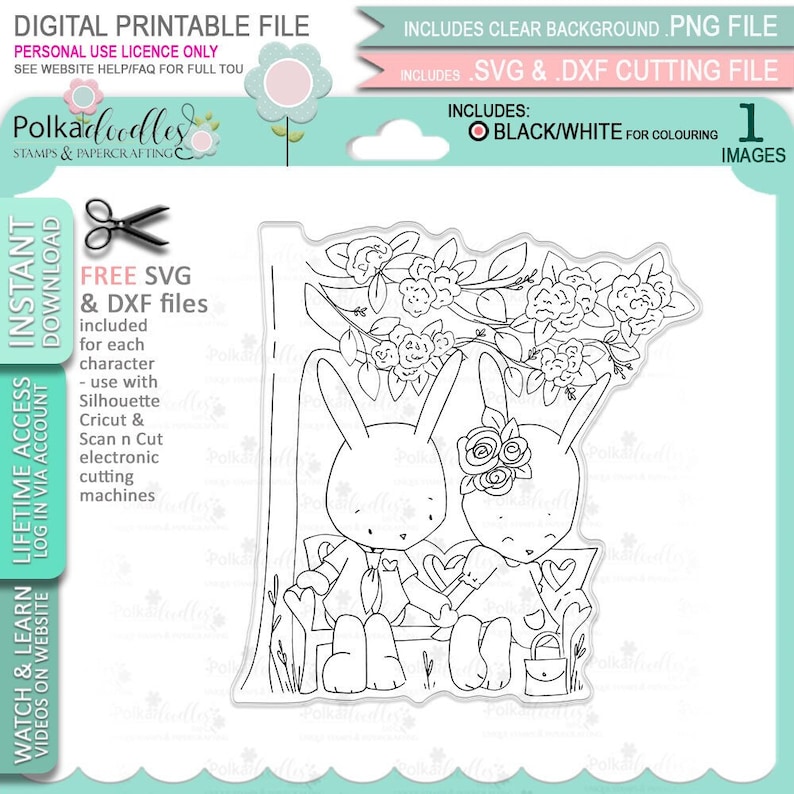 Cute Digital Stamp Printable Clipart for Cards, Cardmaking, Craft First ...