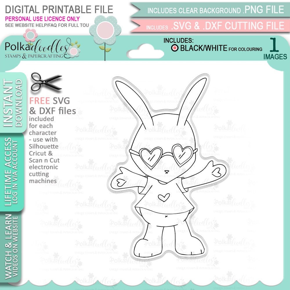 Cute Digital Stamp Printable Clipart for Cards, Cardmaking, Craft ...