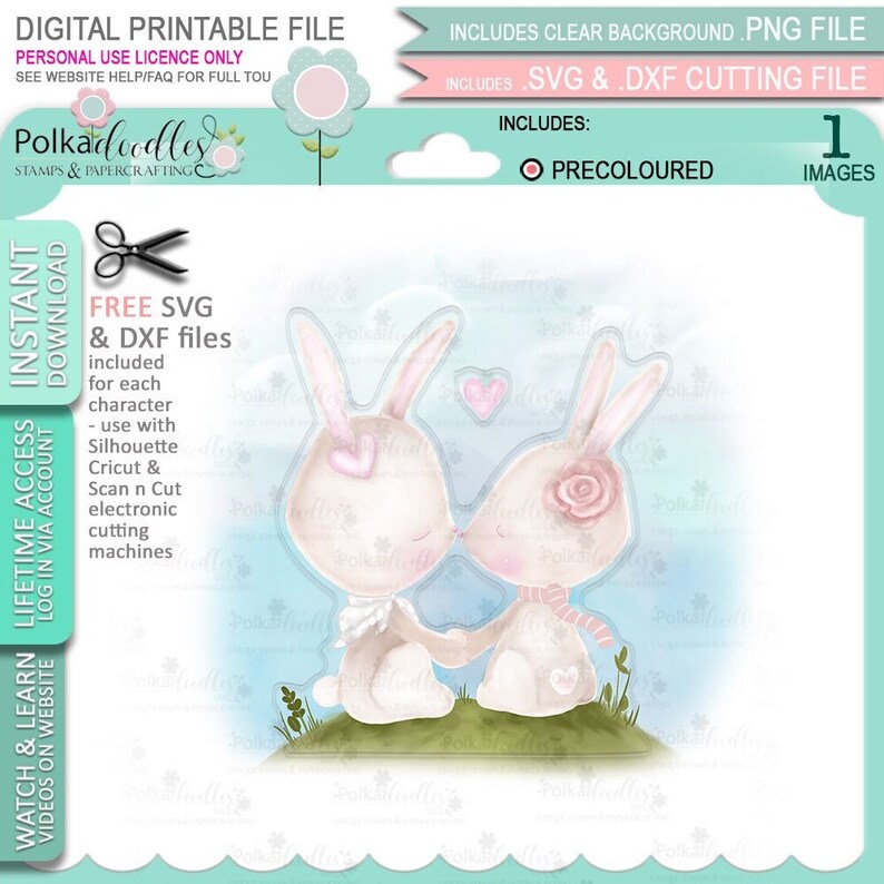Cute Digital Stamp Printable Clipart for Cards, Cardmaking, Craft ...