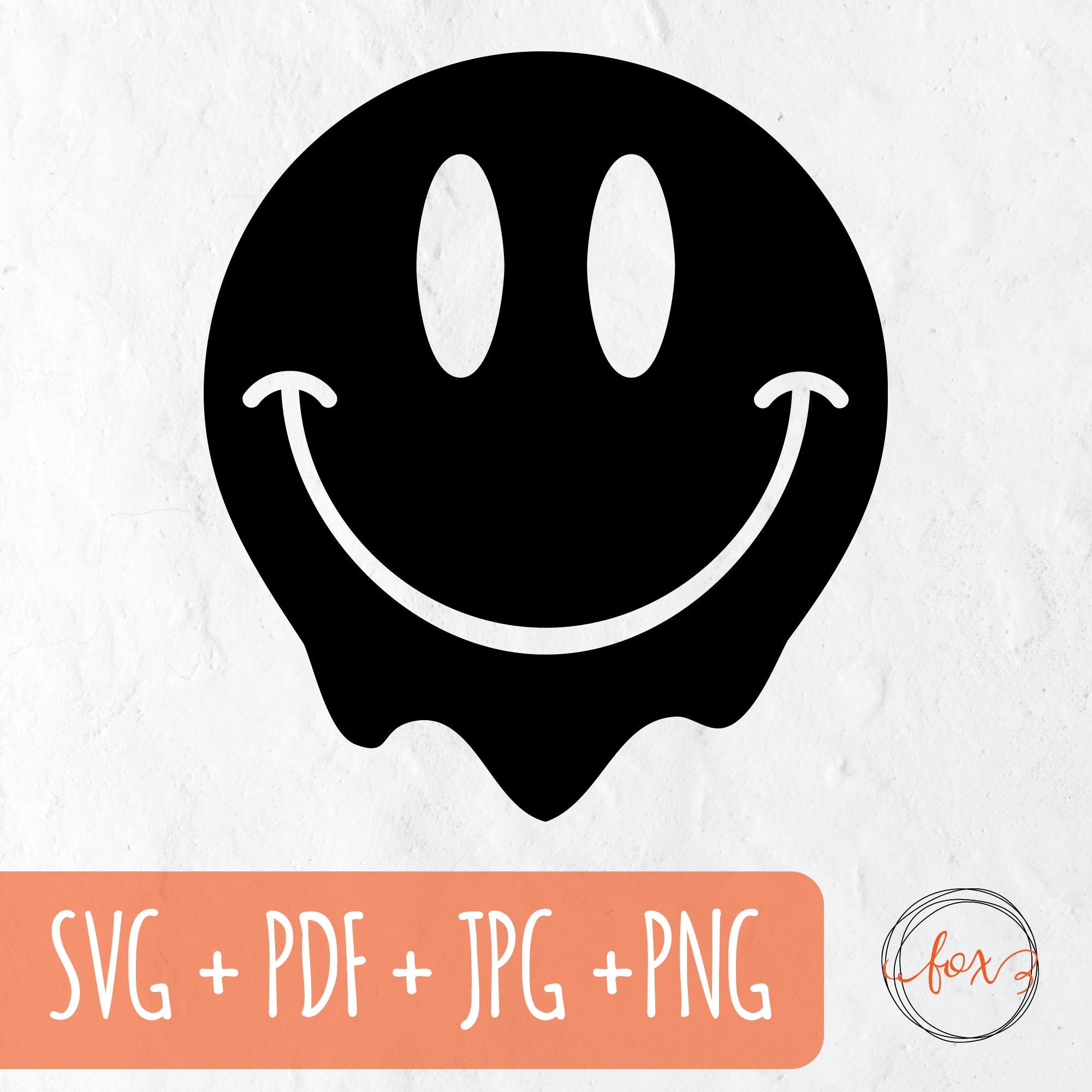 Melty Smiley SVG Design Smiley Face SVG Cricut SVG File - Etsy