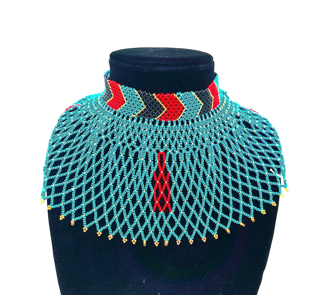 Handmade Maasai Beaded Choker Necklace, Kenyan Tribal Jewelry - Etsy