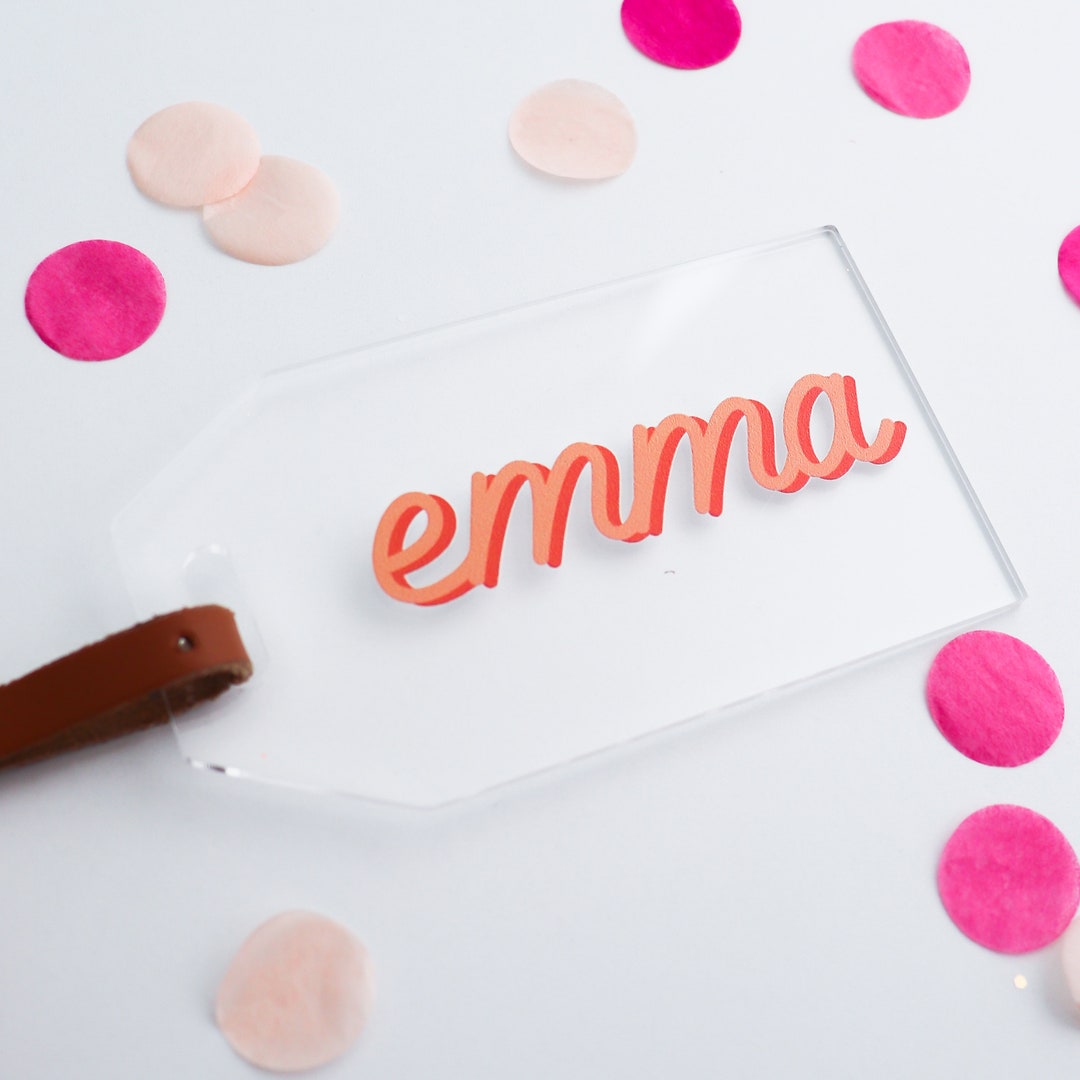 Personalized Acrylic Luggage Tag: Bridesmaid Proposal, Backpack Charm ...