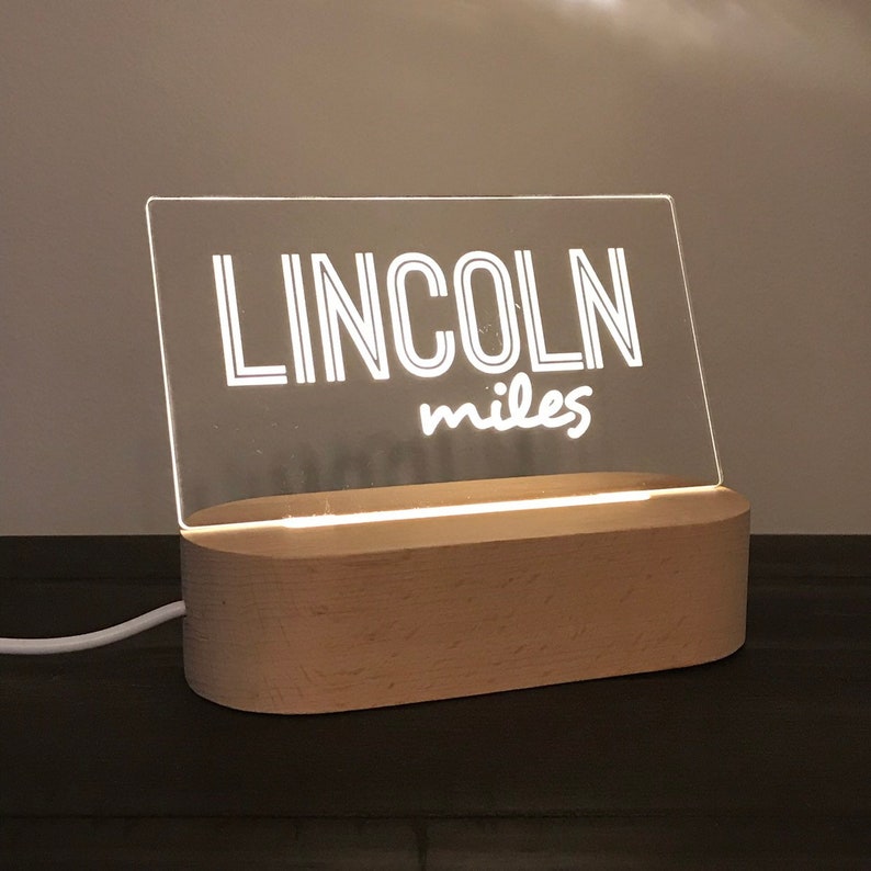 Personalized Night Light Kids Decor Nightlight Led Light - Etsy
