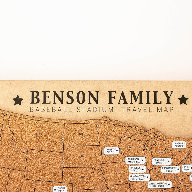 MLB Stadium Tour Map Baseball Family Travel Map Baseball - Etsy