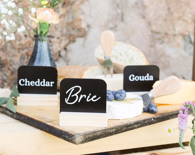 Set of 4 Chalkboard Cheese Markers, for Wine and Cheese Tasting ...