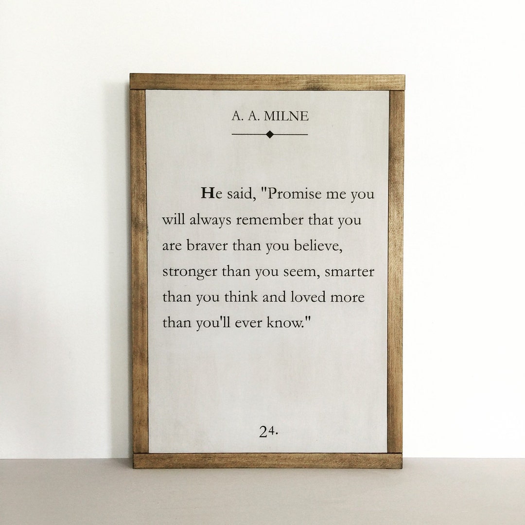 A.A. Milne Quote Sign: Literary Nursery Decor (12x18) - Etsy