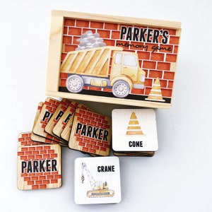 Construction Truck Memory Game, Preschool Games, Personalized Toys ...