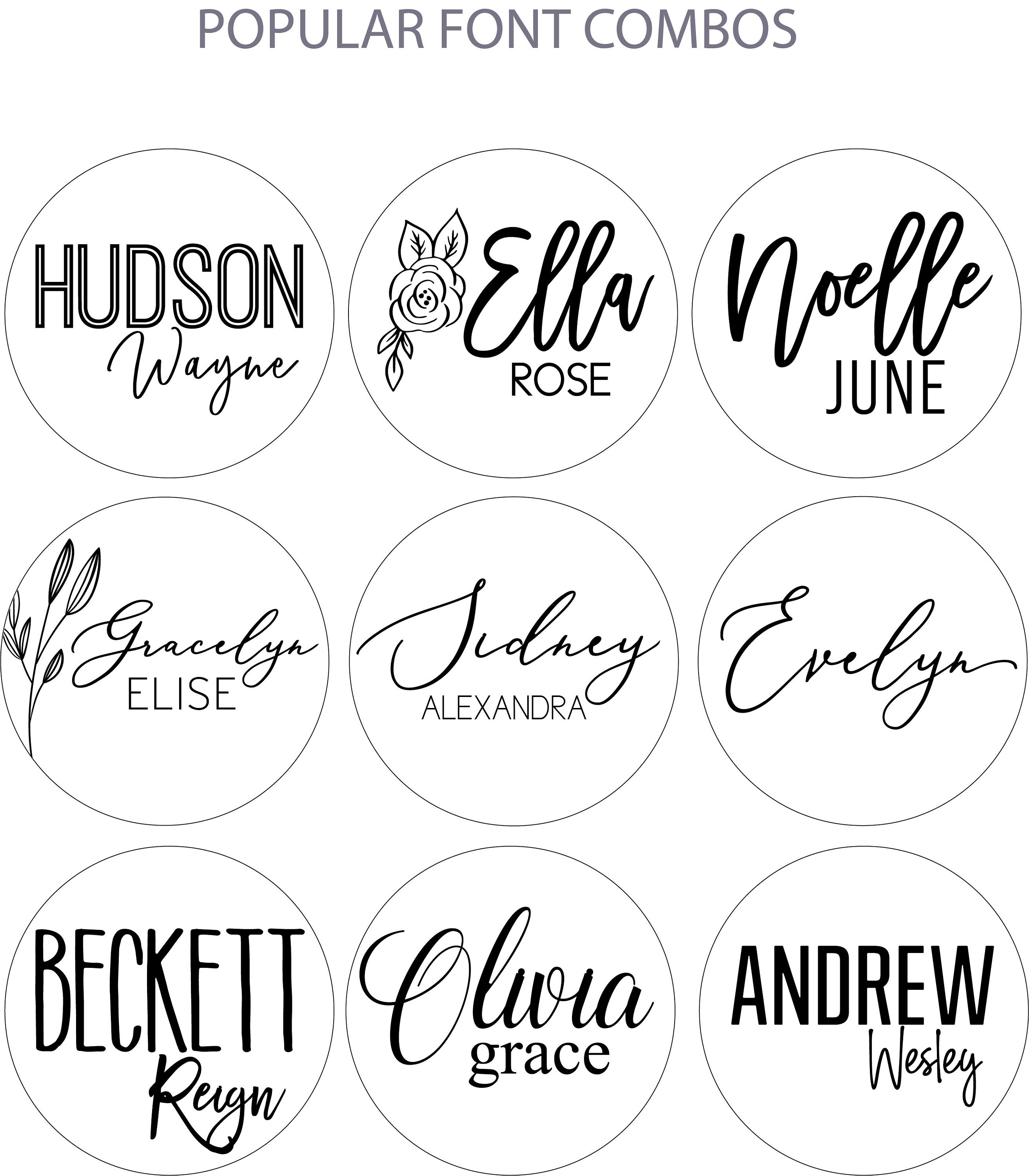 Round name sign NO LETTER LIMIT 24 round sign nursery | Etsy