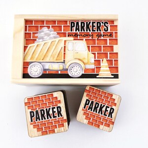 Construction Truck Memory Game, Preschool Games, Personalized Toys ...