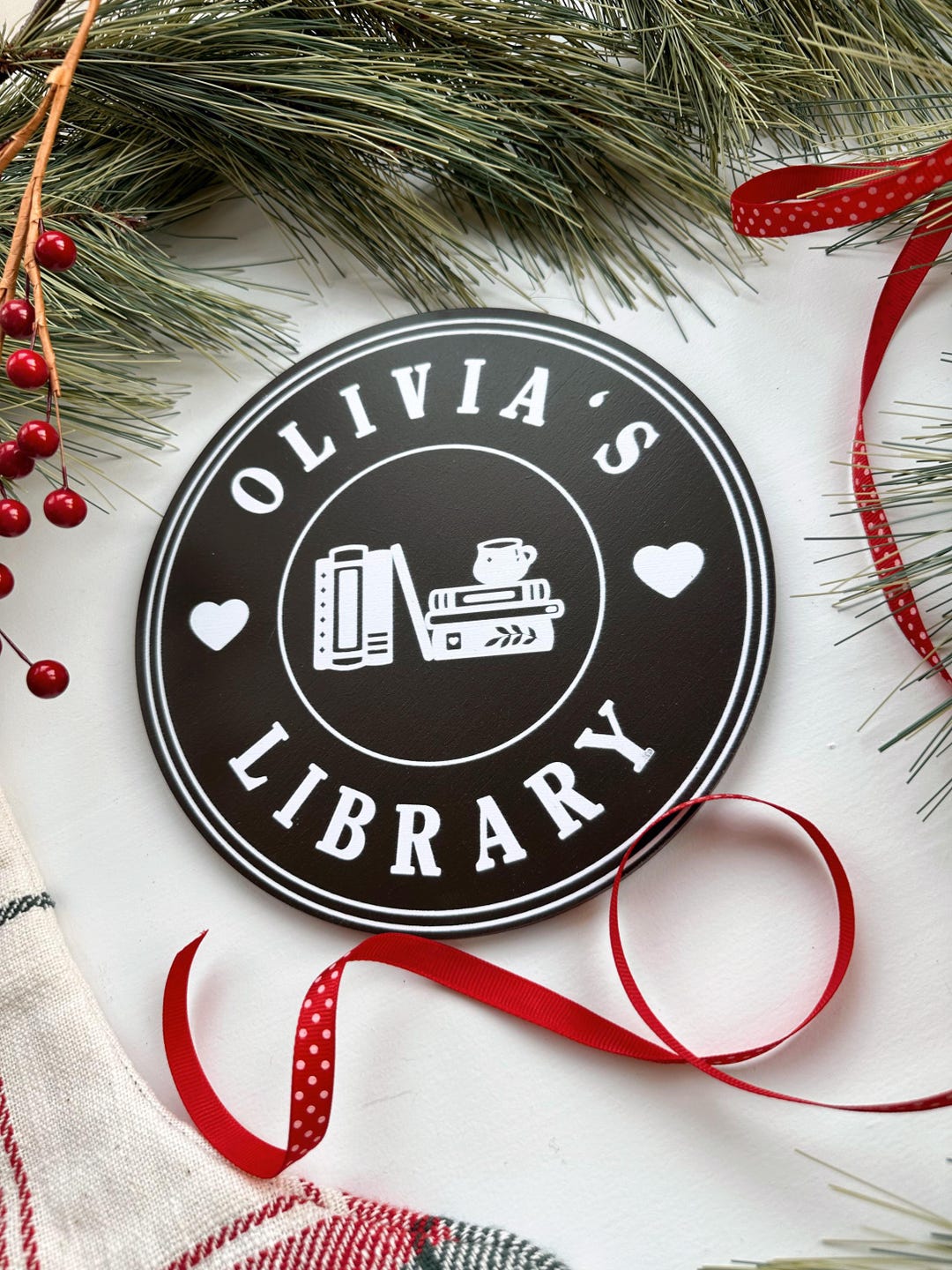 Personalized Library Sign, Book Shelf Decor, Book Lover Gifts, Kids ...