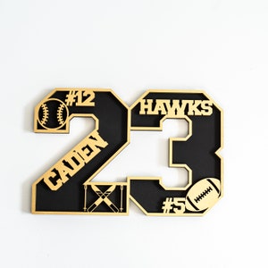 Varsity Number Graduation Gift, Senior Athlete Gift, Graduation Decor ...