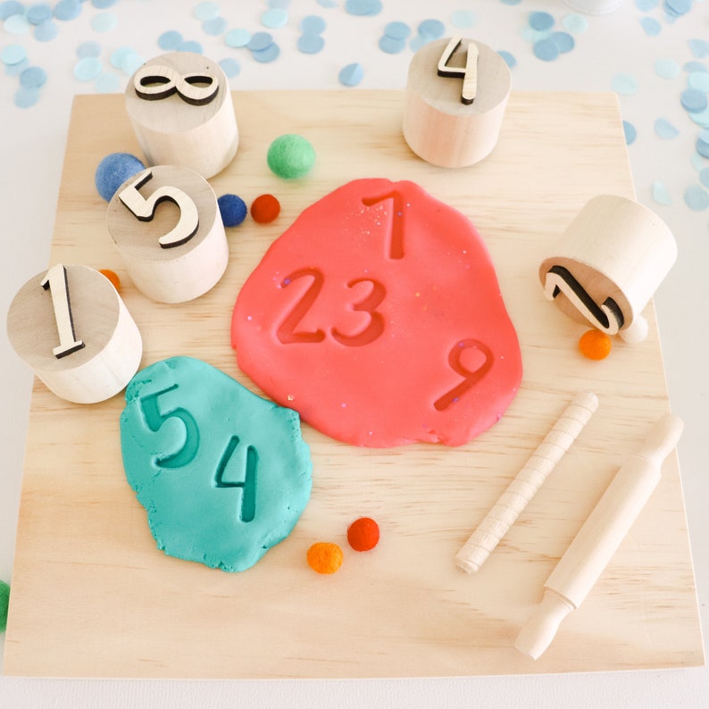 Number Playdough Stamps Sensory Kit Tools | Etsy
