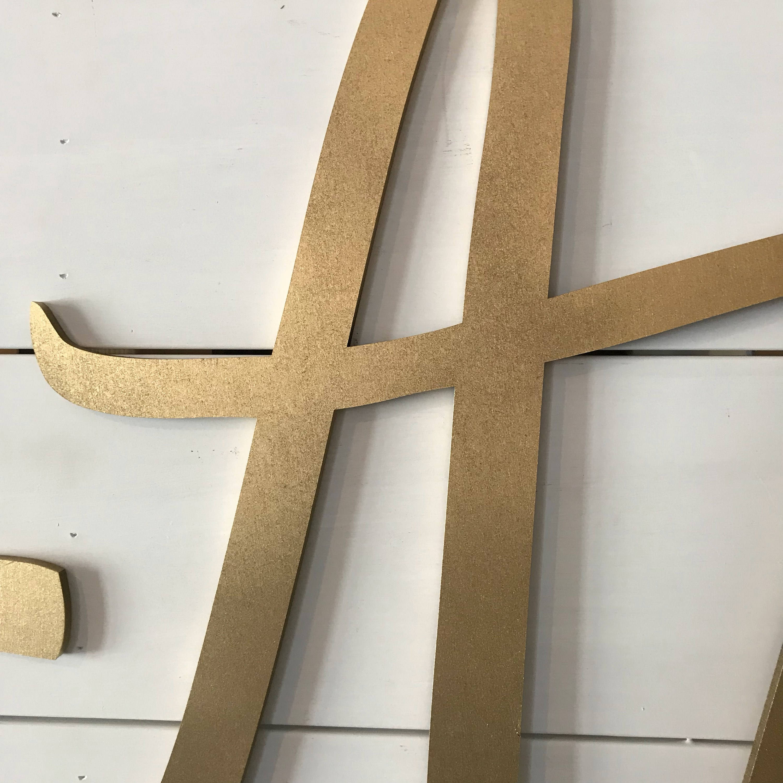 Modern Script Wedding Initials Gold Initials Bride and Groom - Etsy