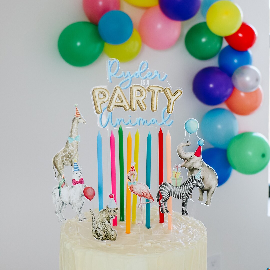 Party Animal Topper, Party Cake Topper, Zoo Party Cake Topper, Jungle ...