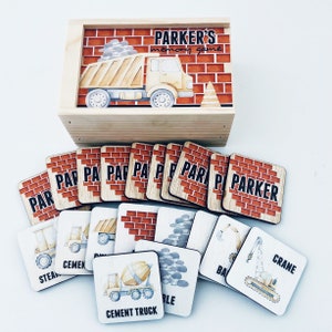 Construction Truck Memory Game, Preschool Games, Personalized Toys ...